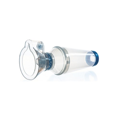 Antistatic inhalation chamber for metered-dose inhaler with mask
