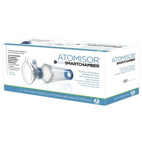 Antistatic inhalation chamber for metered-dose inhaler with mask